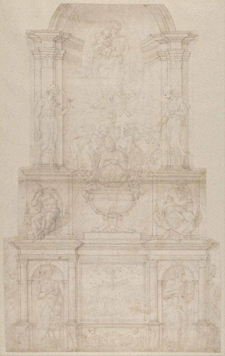 Design for the Tomb of Pope Julius II della Rovere by Michelangelo ...